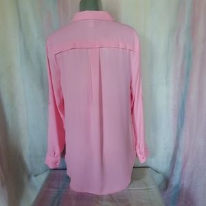 Simply Styled | Tops | Long Sleeved Pink Button Down Blouse | Poshmark